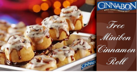 Free Minibon Cinnamon Roll at Cinnabon