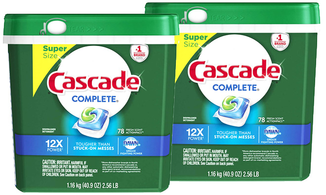 Cascade Complete 78-Count JUST $9.74 + FREE Shipping at Amazon – Reg $19