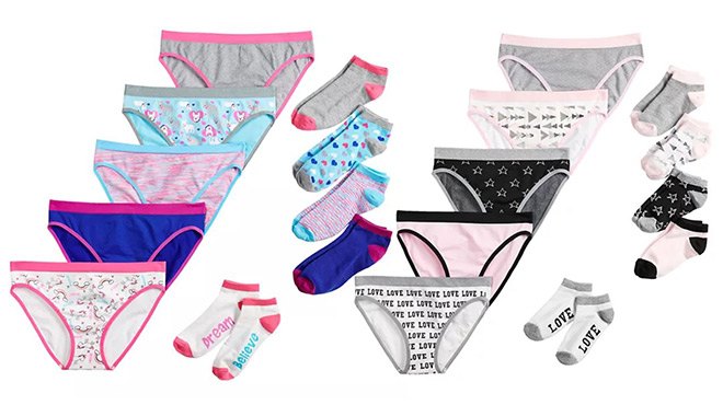 Girls 10-pack Panties & Matching Socks $5 + FREE Pickup! | Free Stuff ...