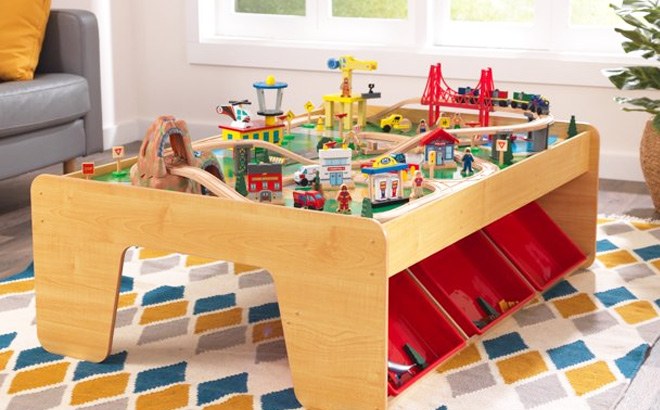 KidKraft 120-Pieces Train & Table Set $85 | Free Stuff Finder