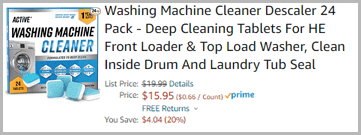 Washing Machine Cleaner 24-Pack for $15 | Free Stuff Finder