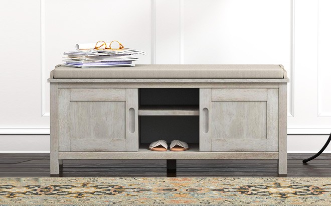 Classic Solid Pine Storage Bench $52 Shipped | Free Stuff Finder