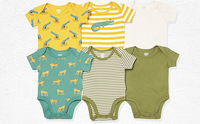 Amazon Essentials 6-Pack Baby Onesies $8 | Free Stuff Finder