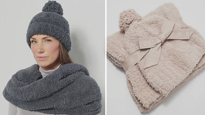 Barefoot Dreams Beanie & Scarf Set $24 at Woot | Free Stuff Finder