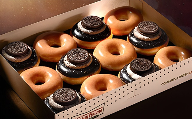 NEW Krispy Kreme Total Solar Eclipse Doughnut with Oreo Cookie! | Free ...