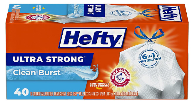 3 Hefty 40-Count Trash Bags $5 Each Shipped at Amazon | Free Stuff Finder