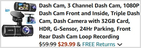 Triple Dash Cam $29 Shipped at Amazon | Free Stuff Finder