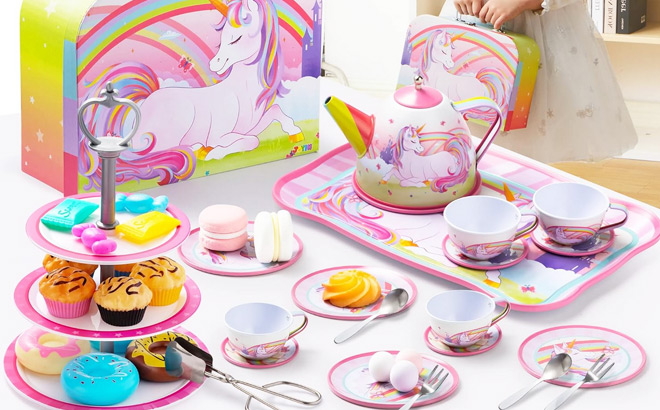35-Piece Tea Party Set $14.99 at Amazon (Unicorn Or Mermaid!) | Free ...