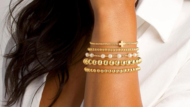 14K Gold Plated 5-Piece Bracelet Set $4.99 at Amazon | Free Stuff Finder