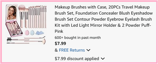 20-Piece Travel Makeup Brush Set $7.99 at Amazon