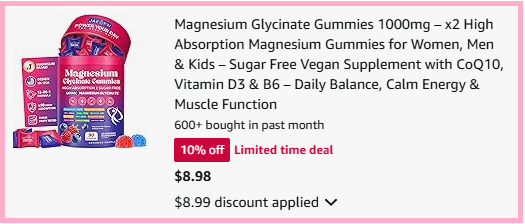 90-Count Magnesium Glycinate Gummies $8.98 Shipped at Amazon