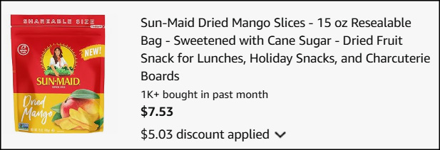 Sun-Maid Dried Mango Slices $7.53 Shipped at Amazon | Free Stuff Finder